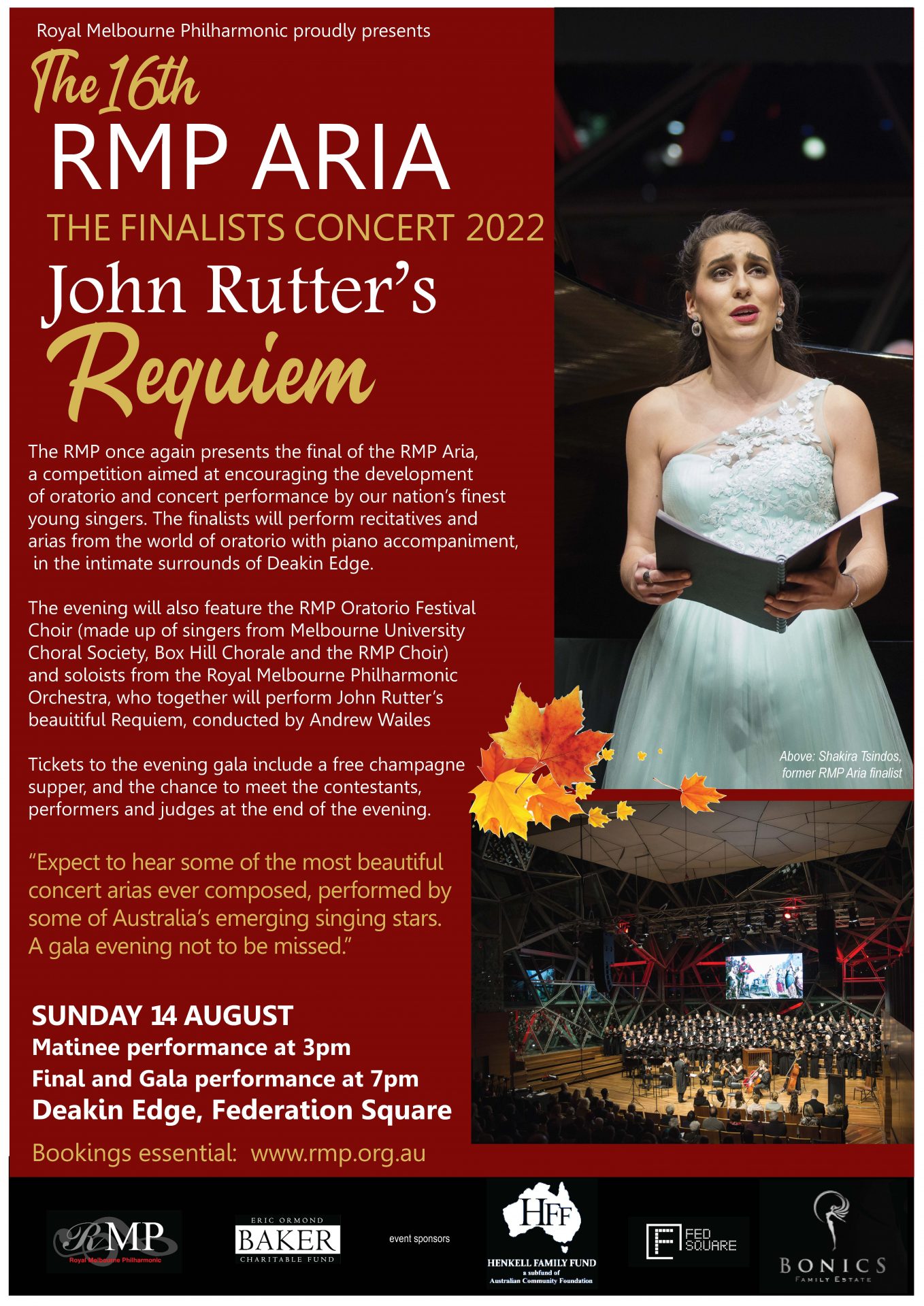 2022 Aria Poster - The Royal Melbourne Philharmonic Choir & Orchestra